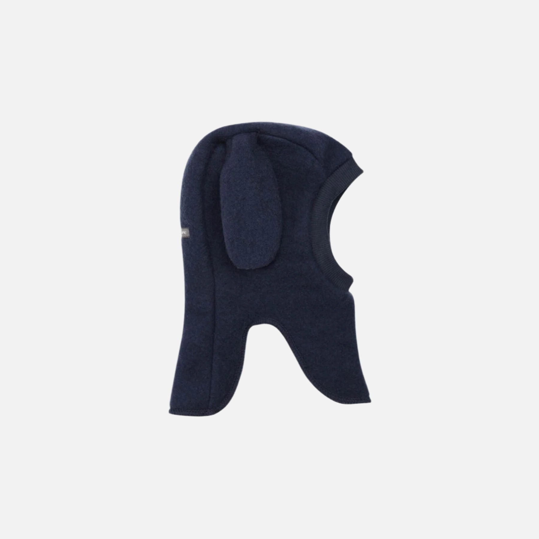 Cagula Femi din lana fleece organica, Albastru inchis/Iepuras