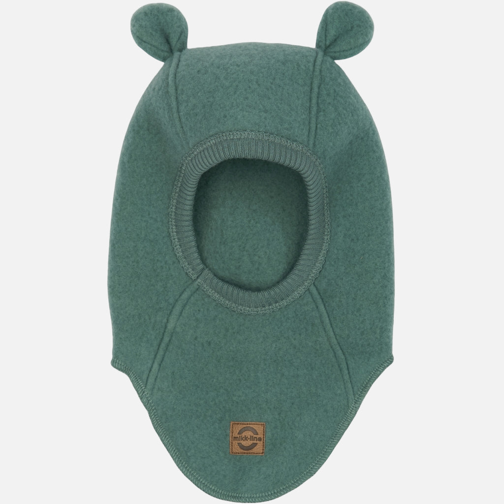 Cagula cu urechi Mikk-Line din lana fleece organica, Verde