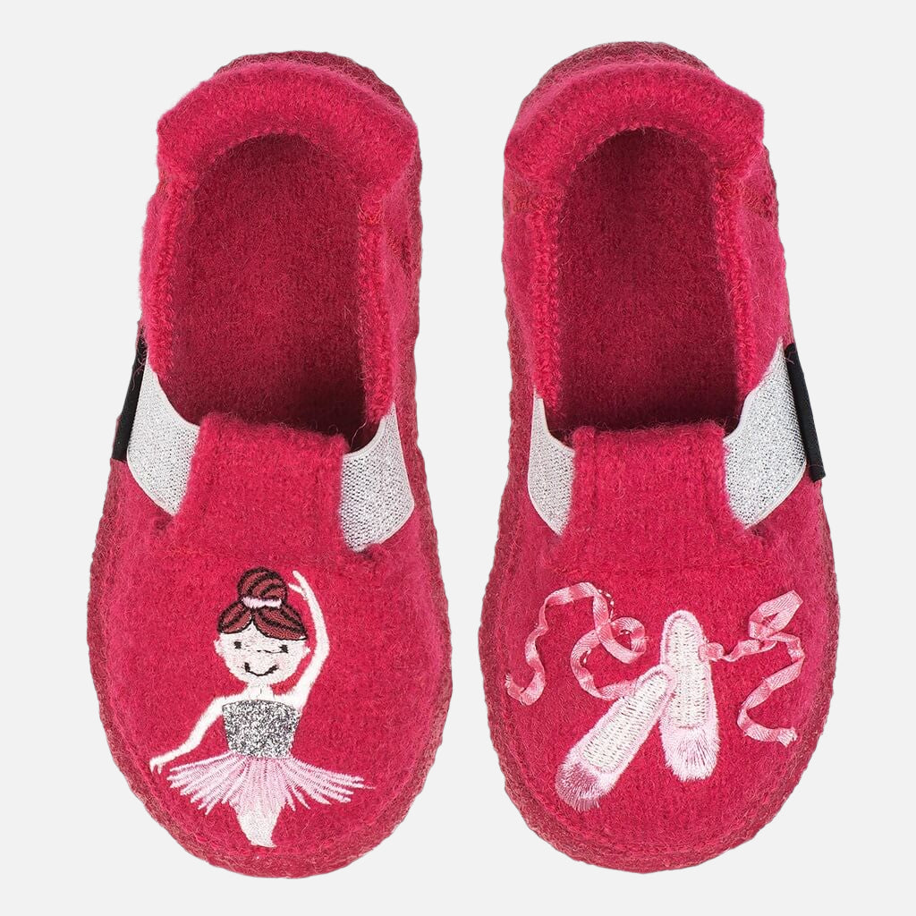 Incaltaminte de interior pentru copii Nanga din lana fiarta, Balet