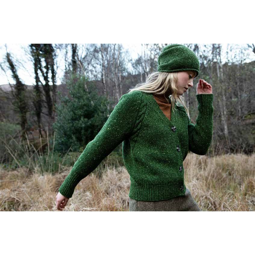 Cardigan din lana merinos, Verde
