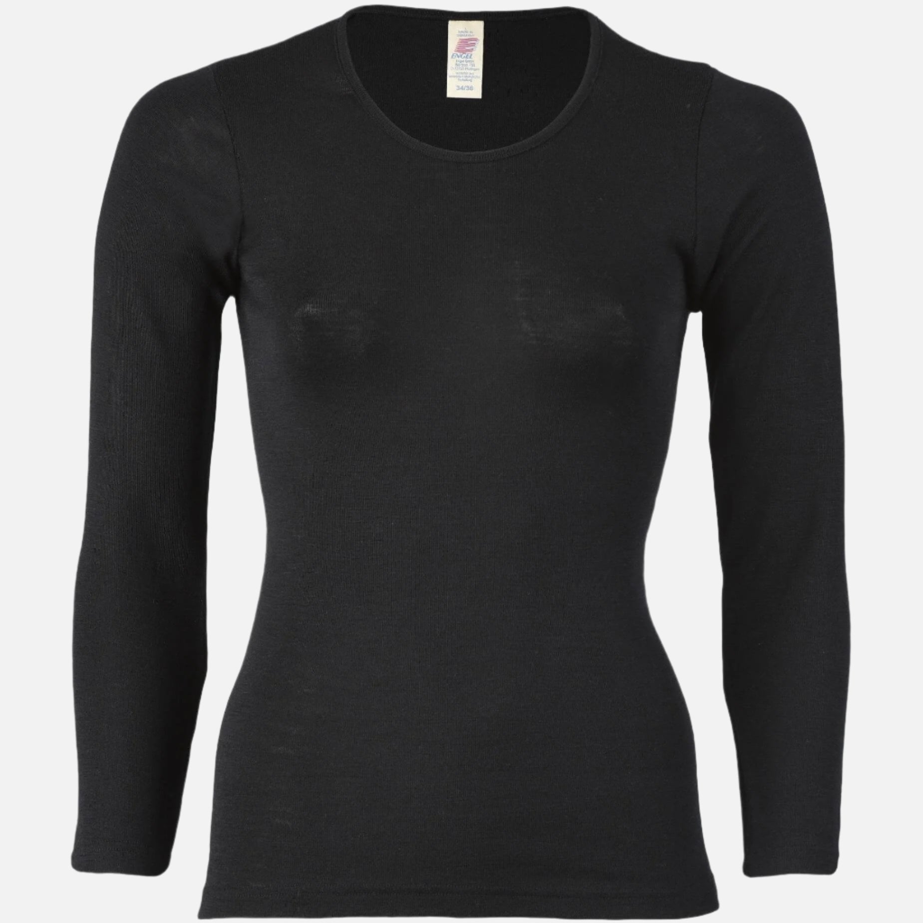 Bluza dama Engel din lana merinos organica si matase, Negru