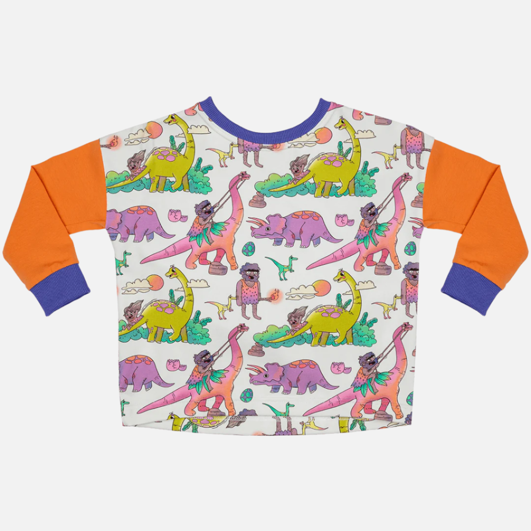 Bluza din bumbac organic, Dino/Aripi