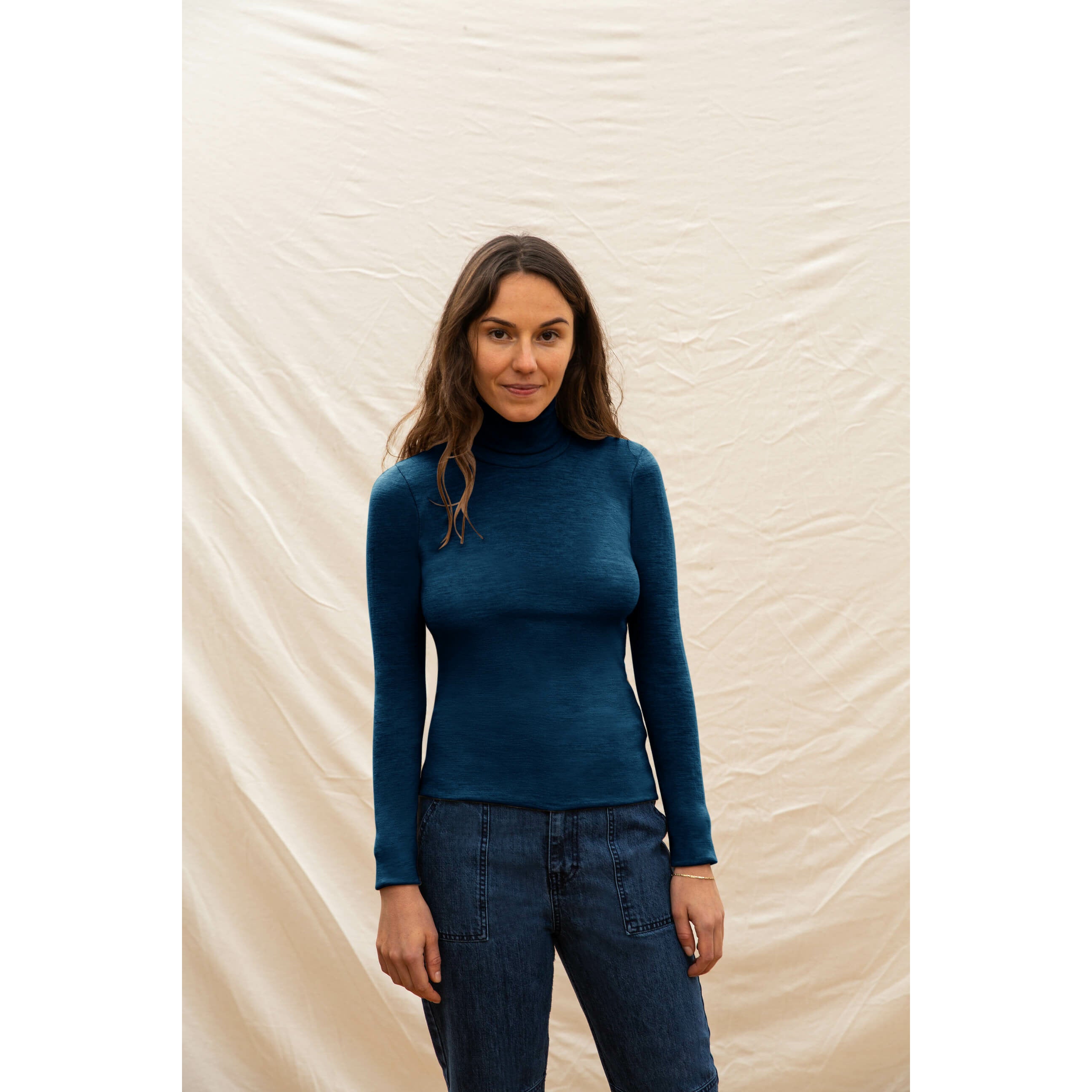 Helanca dama din bumbac organic rib Matona, Jules Navy